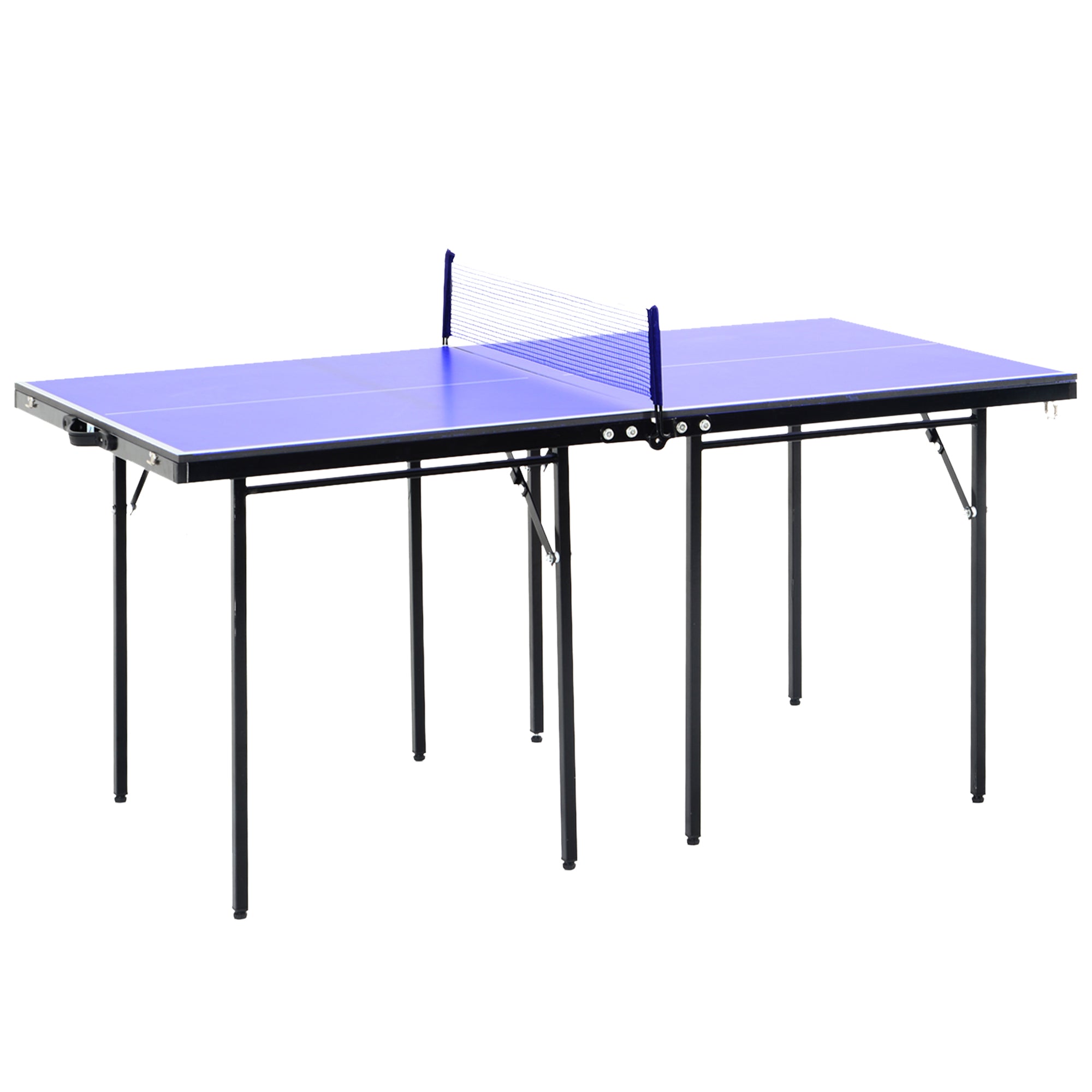 HOMCOM Folding 5ft Mini Compact Table Tennis Top Ping Pong Table Set P ...