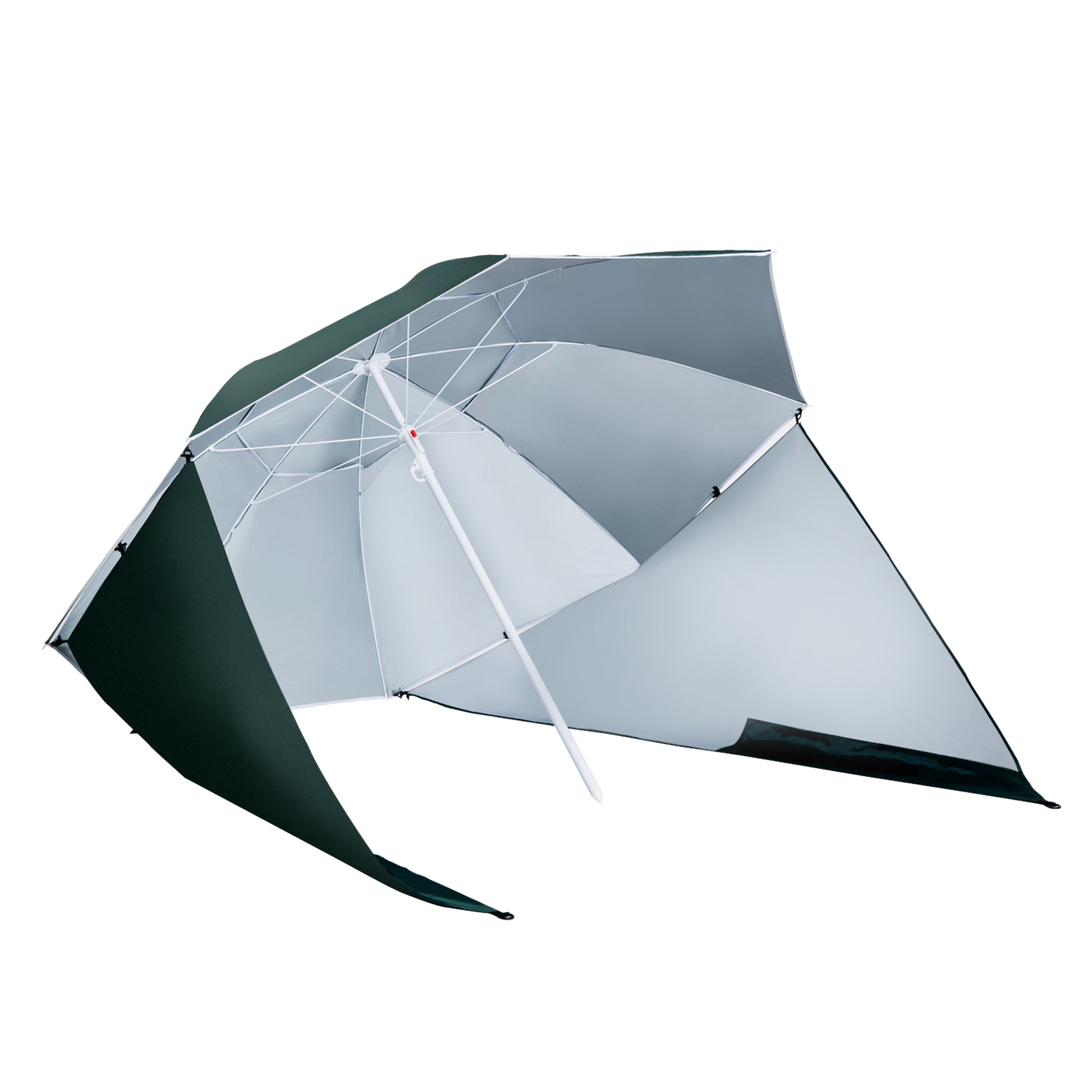 Outsunny 2m UV Protection Fishing Beach Umbrella Brolly Shelter w/ Sid ...