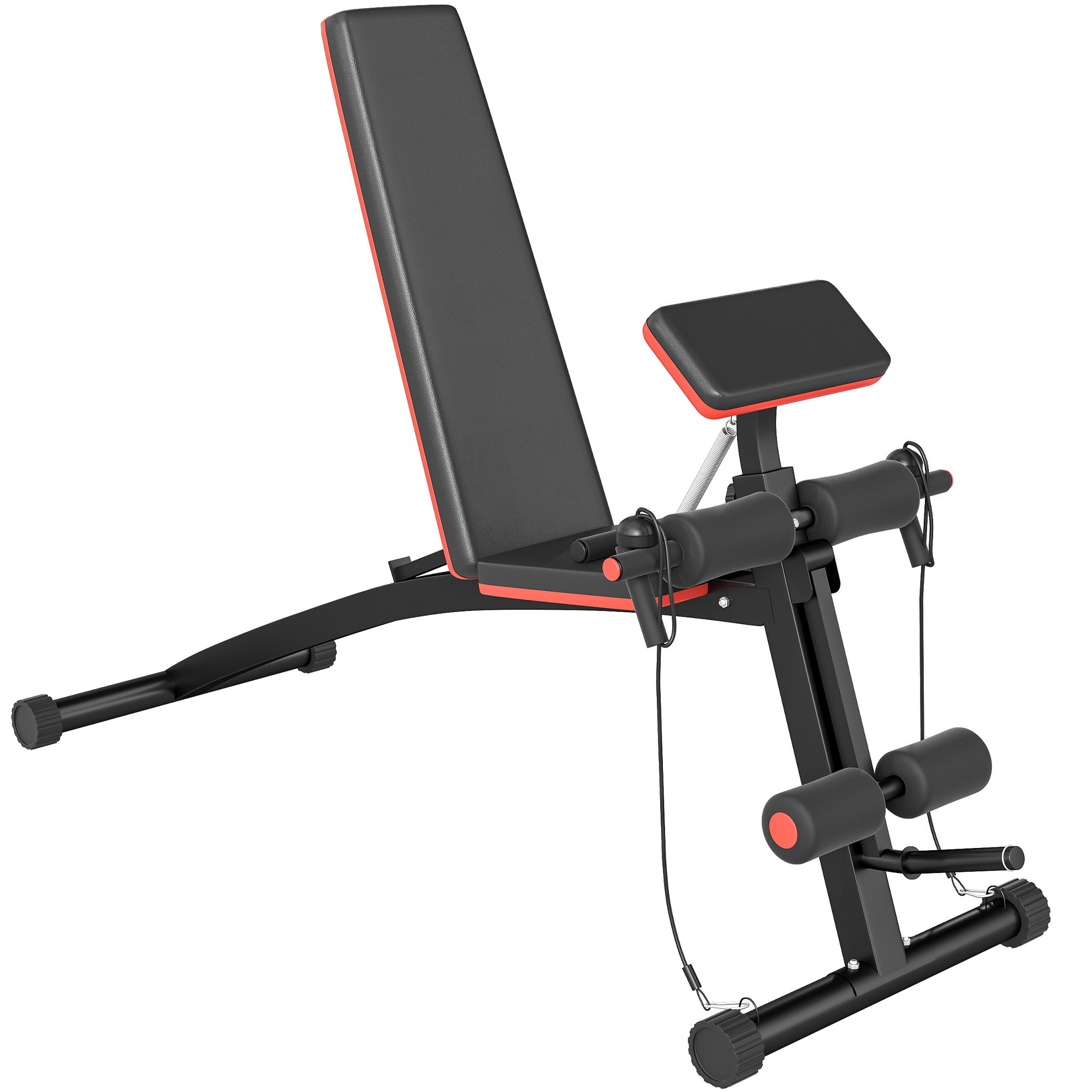 HOMCOM Foldable Weight Bench, Adjustable Strength Training Sit Up Ab B ...