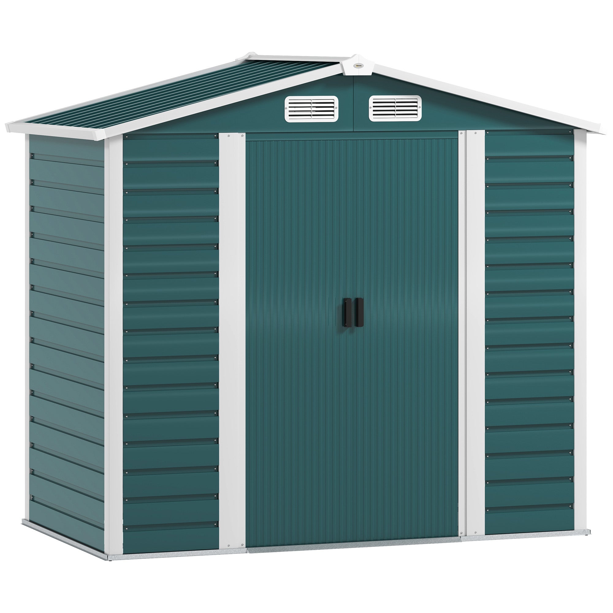 Outsunny 7 x 4ft Garden Shed, Easy to Assemble, Upgraded Galvanised St ...