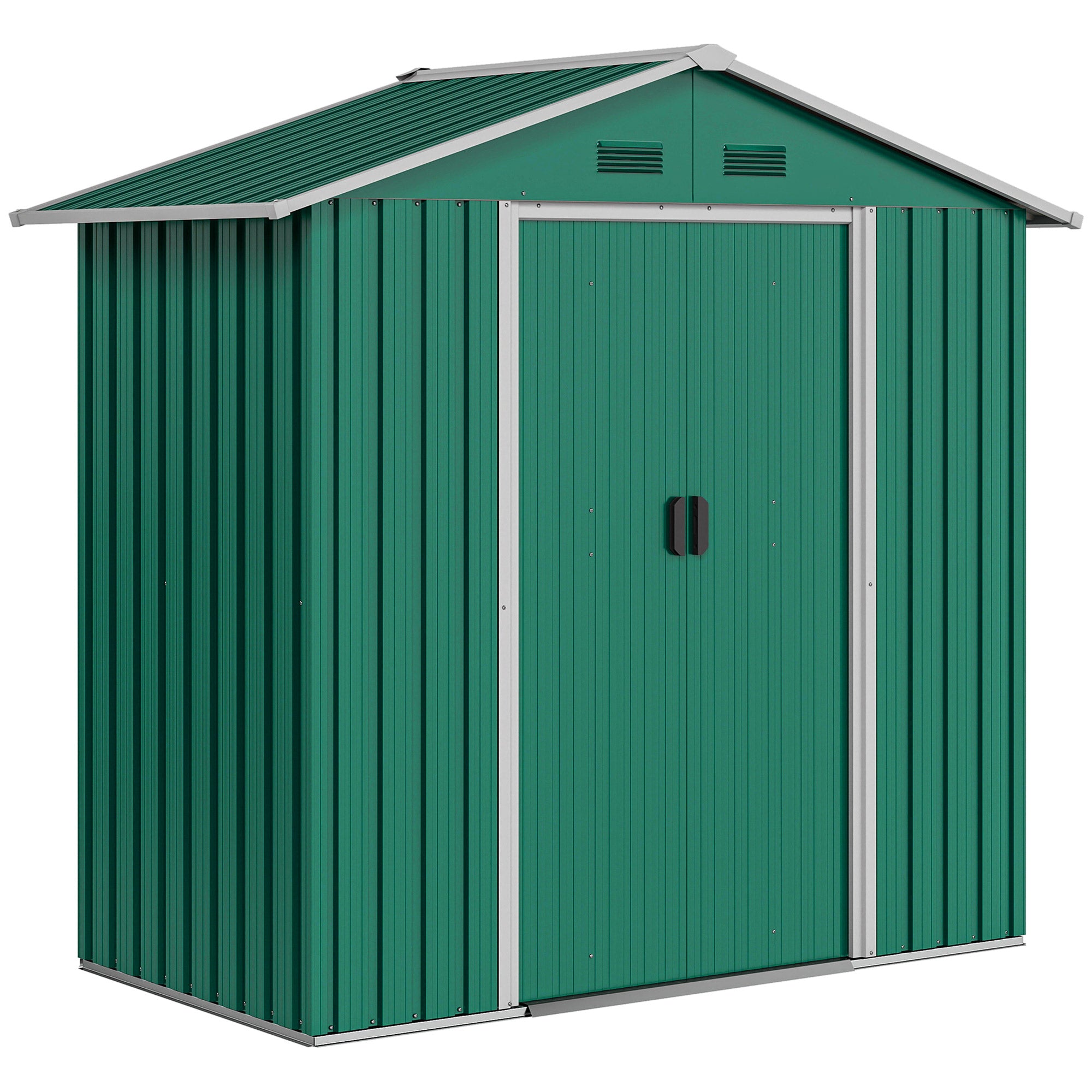 Outsunny 6.5ft x 3.5ft Metal Garden Storage Shed for Outdoor Tool Stor ...