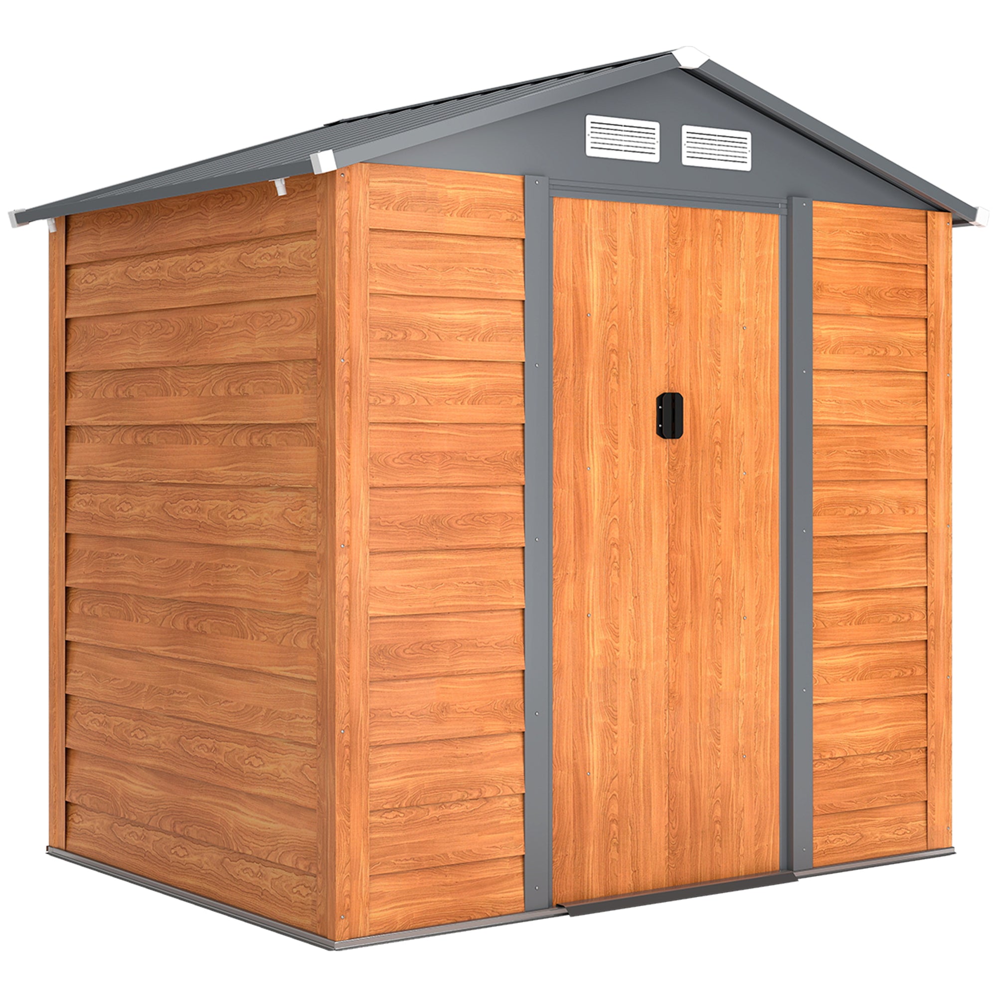 Outsunny 6.5 x 5ft Metal Garden Shed, House Hut Gardening Tool Storage ...