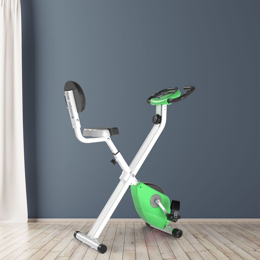 HOMCOM Folding Exercise Bike, Fitness Bicycle Indoor Trainer, 8-Level – LiamsBargains.co.uk