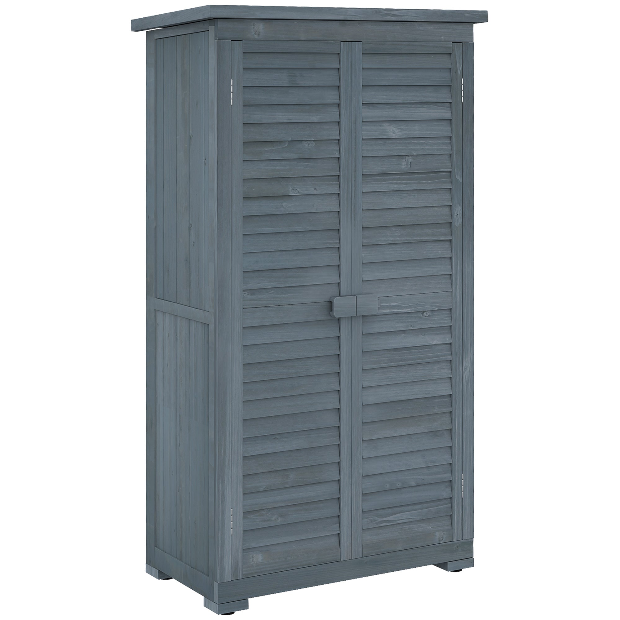 Outsunny 39.5 x 79cm Fir Wood Garden Shed - Grey – LiamsBargains.co.uk