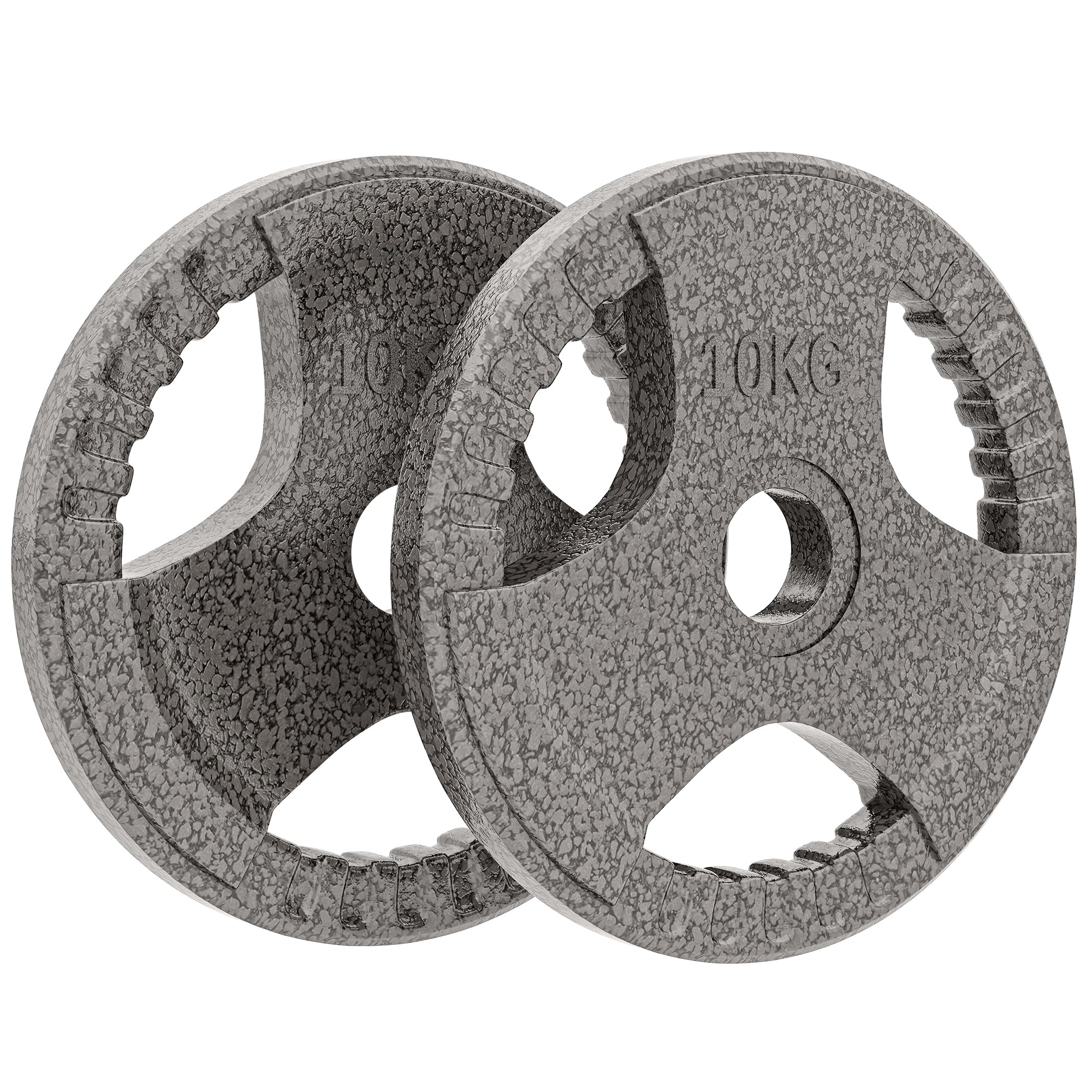 HOMCOM Set of 2 Cast Iron Weight Plates for 2 inch/5cm Hole Dumbbell H ...