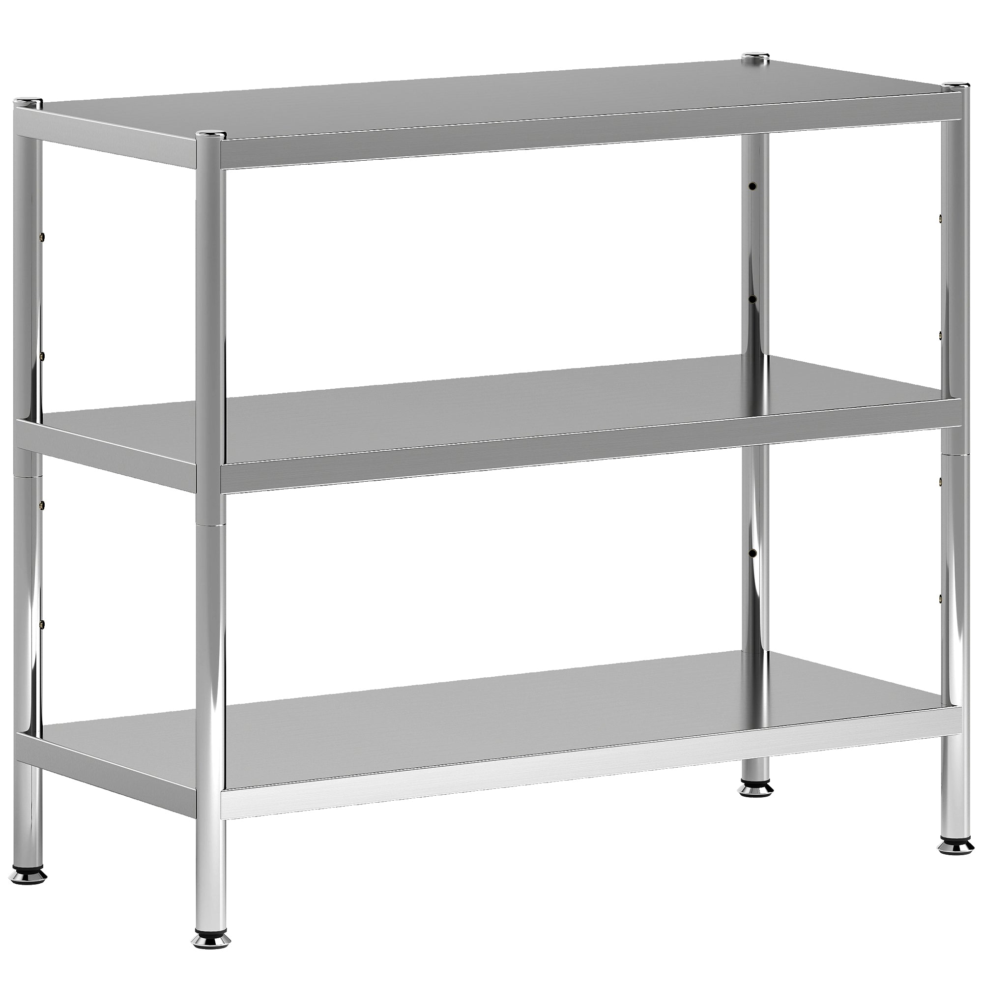 HOMCOM 3-Tier Bakers Rack with Storage, Stainless Steel Microwave Stan ...