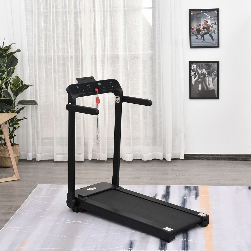 HOMCOM 600W Foldable Steel Motorised Treadmill Running Machine w/ LCD ...